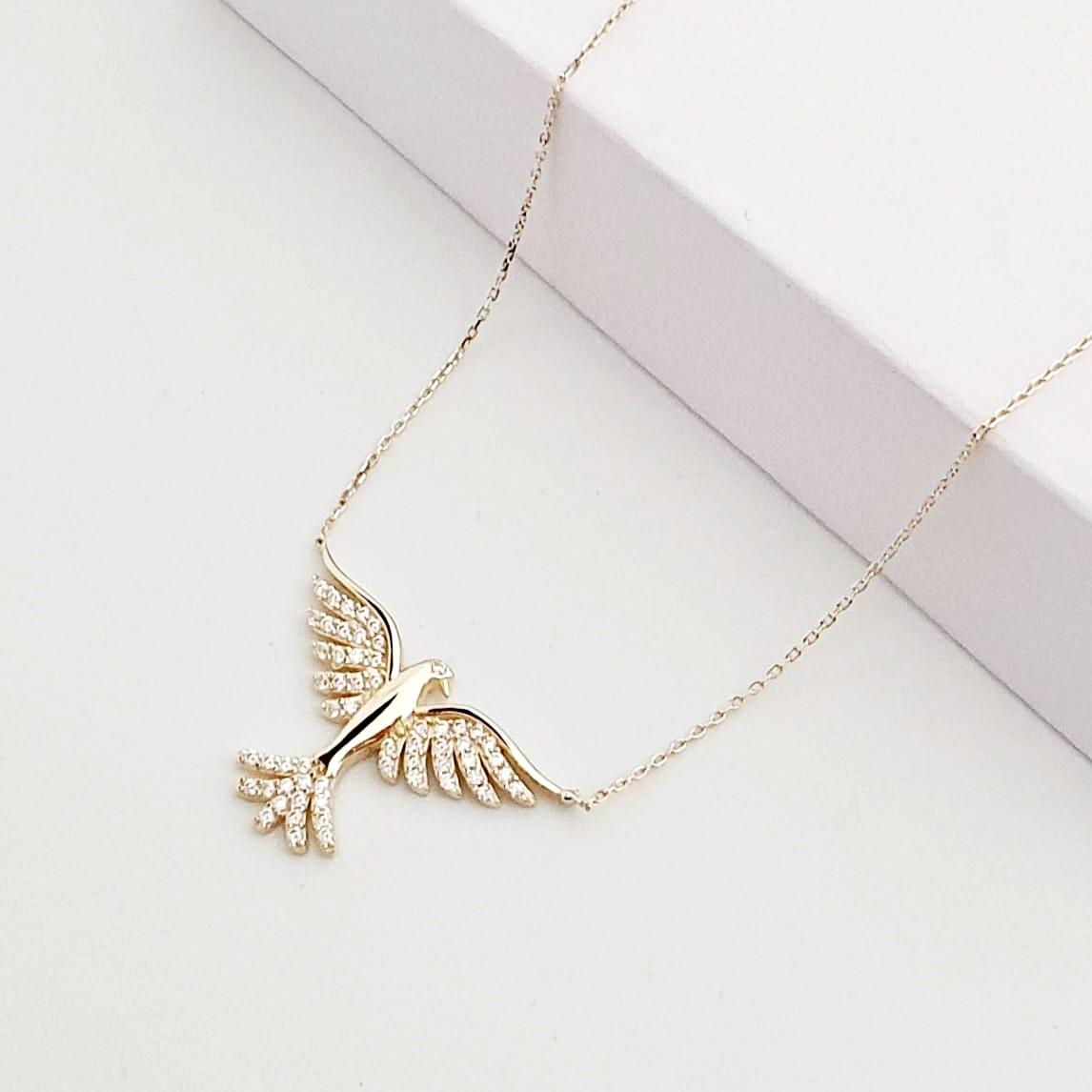 14 Ayar Anka Kuşu Altın Kolye KL11657 - Altın Plaza