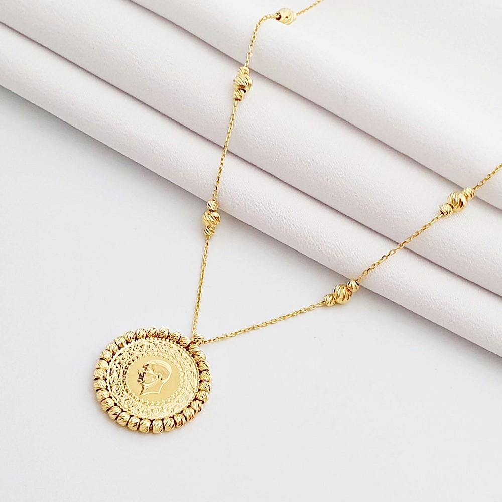 Dorika Toplu Çeyrek Altın Kolye KL10280 - Altın Plaza