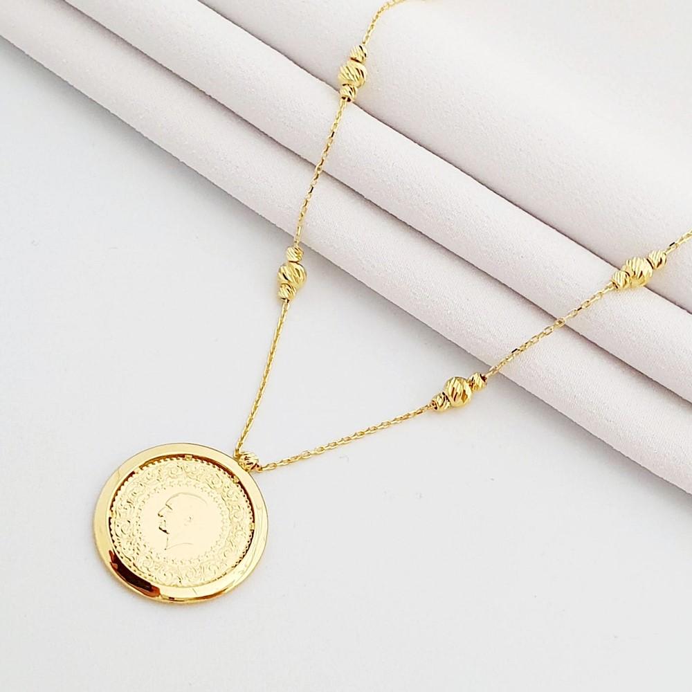 İrili Ufaklı Dorikalı Çeyrek Altın Kolye KL10822 - Altın Plaza