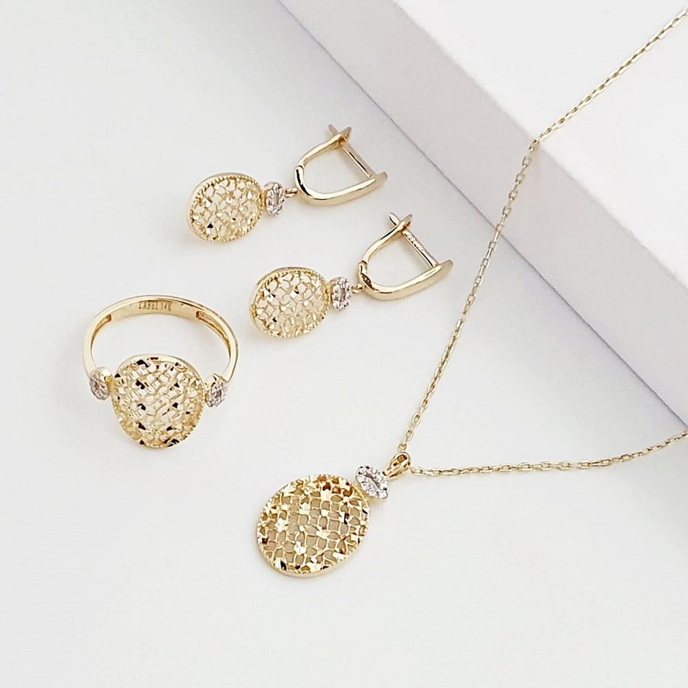 Kalemli Oval Mini Altın Set M590 - Altın Plaza