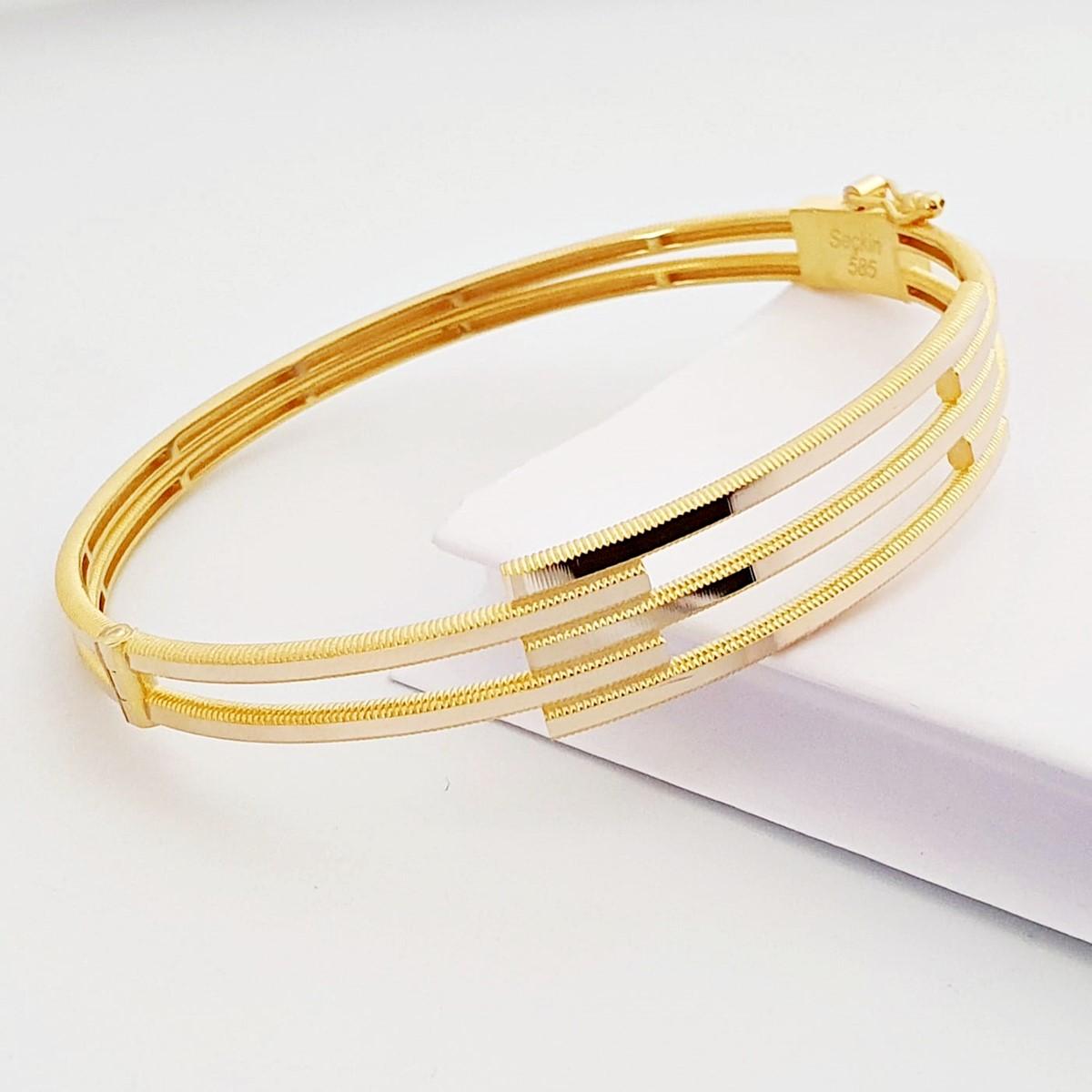 Ajda 3'lü Kaburga Altın Kelepçe Bilezik FB06630 - Altın Plaza