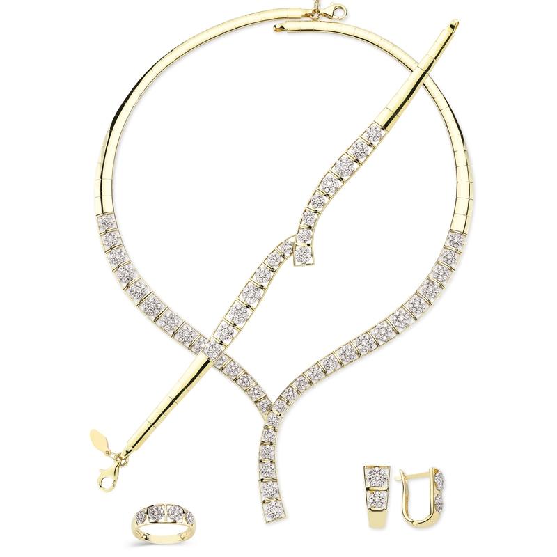 Fantazi Taşlı Altın Set Modelleri St301 - Altın Plaza