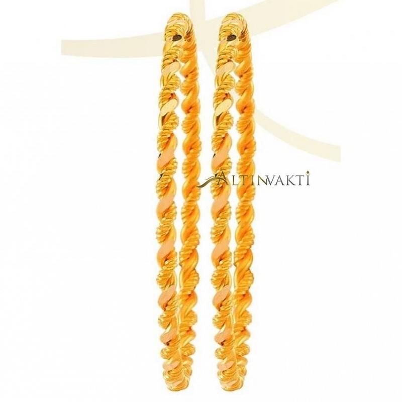 İkili Kalın 20 Gr Burma Bilezik - Altın Plaza